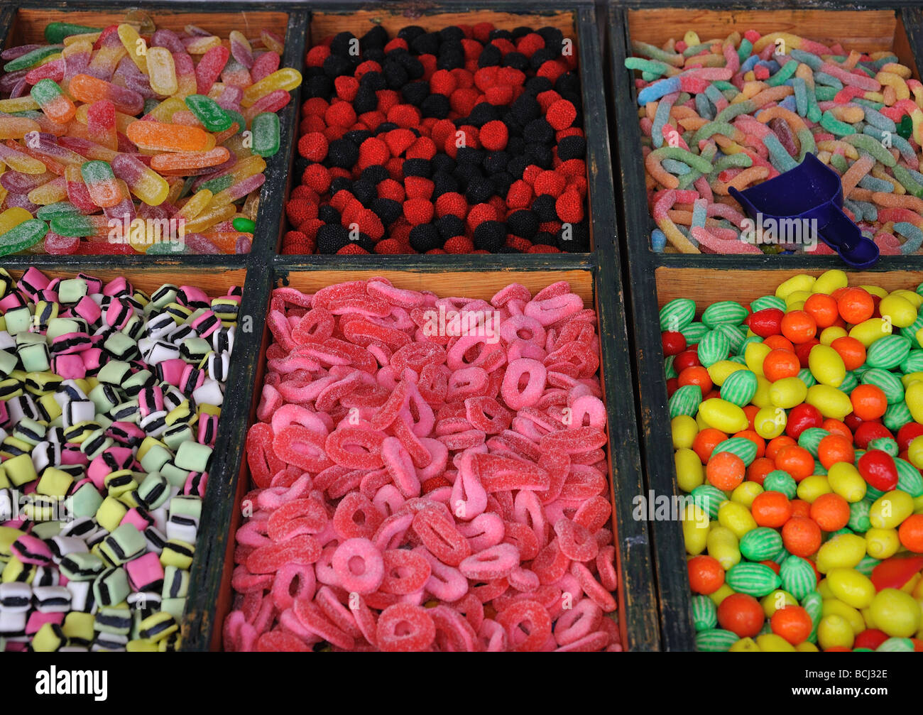 Colourful sweets on a market stall Stock Photo - Alamy