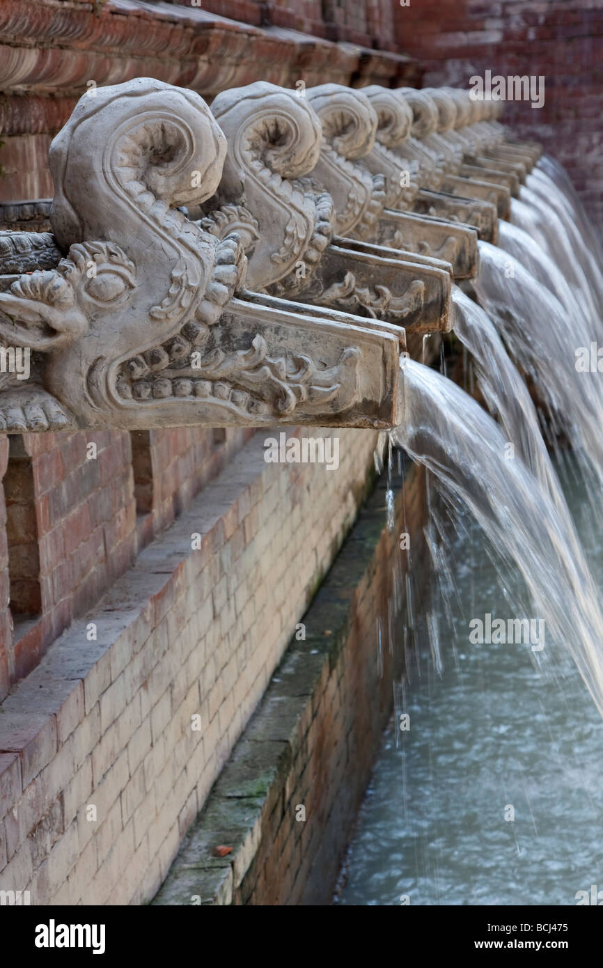 Kathmandu, Nepal. Traditional Waterspouts or Fountains (Hitis). Dwarika ...