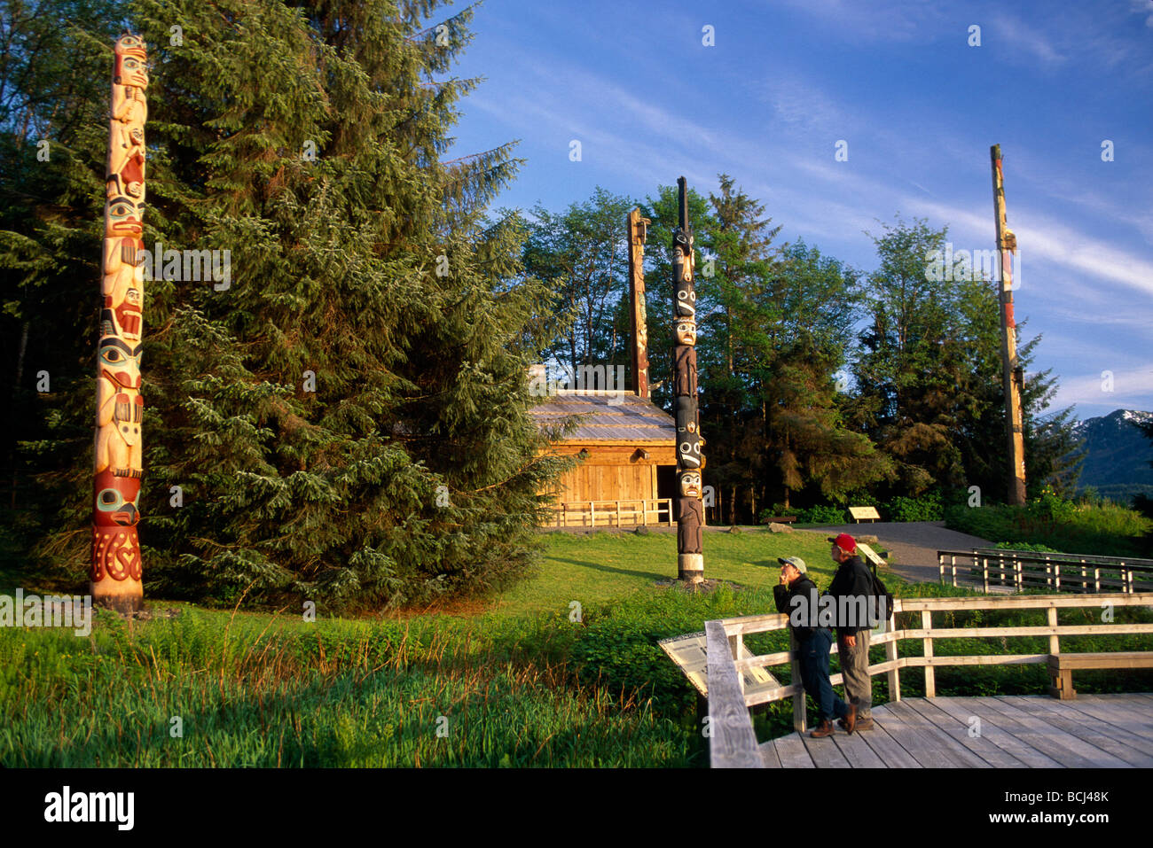 Totem Bight State Park Ketchikan Southeast AK summer scenic Stock Photo ...