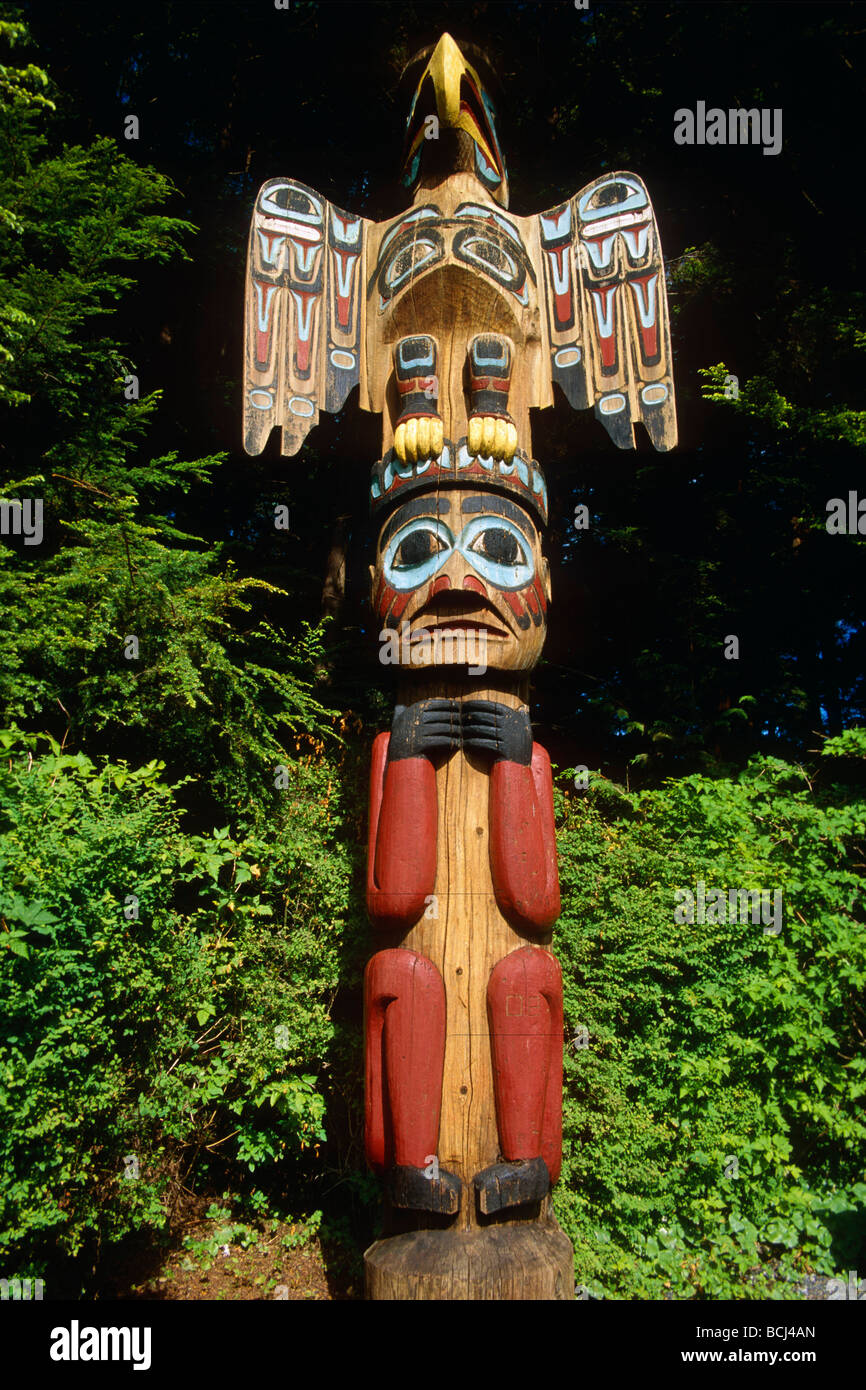 Closeup of Totem Pole @ Totem Bight State Historical Park, Ketchikan ...
