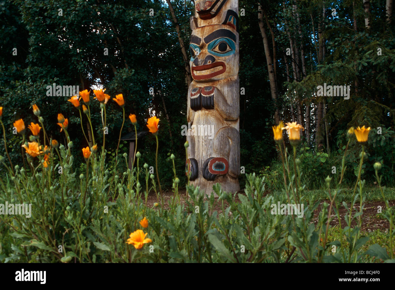 Totem Pole Near UAF Museum Fairbanks Summer IN AK Stock Photo - Alamy