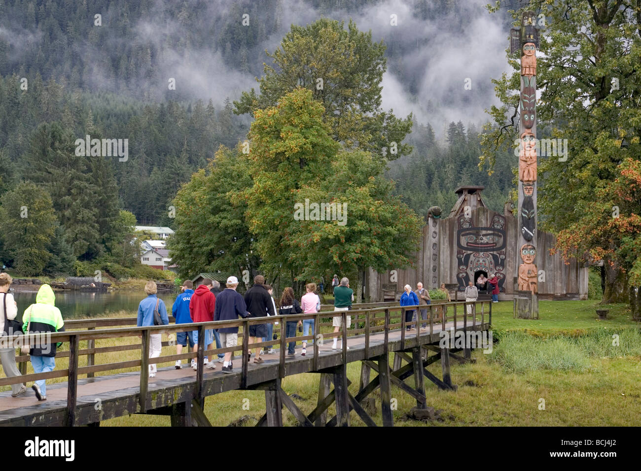 Visitors Outside Chief Shakes Tribal House SE AK Wrangell Summer Chief ...