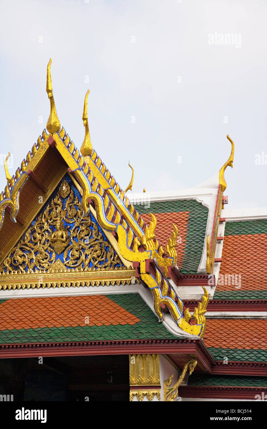 Traditional structures decorated in gold at the Grand Palace in Bangkok ...