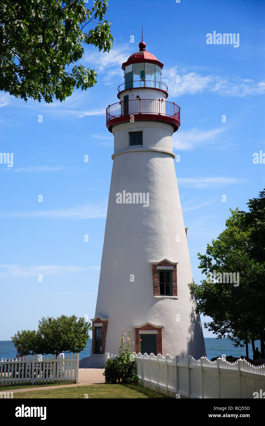 Lighthouse in Marblehead, Ohio on Lake Erie Stock Photo - Alamy