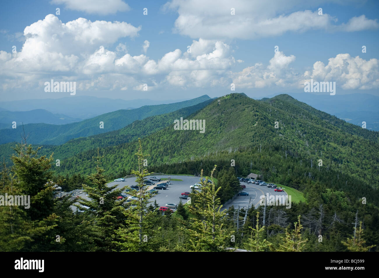 view from Mount Mitchell State Park in North Carolina, USA highest peak ...