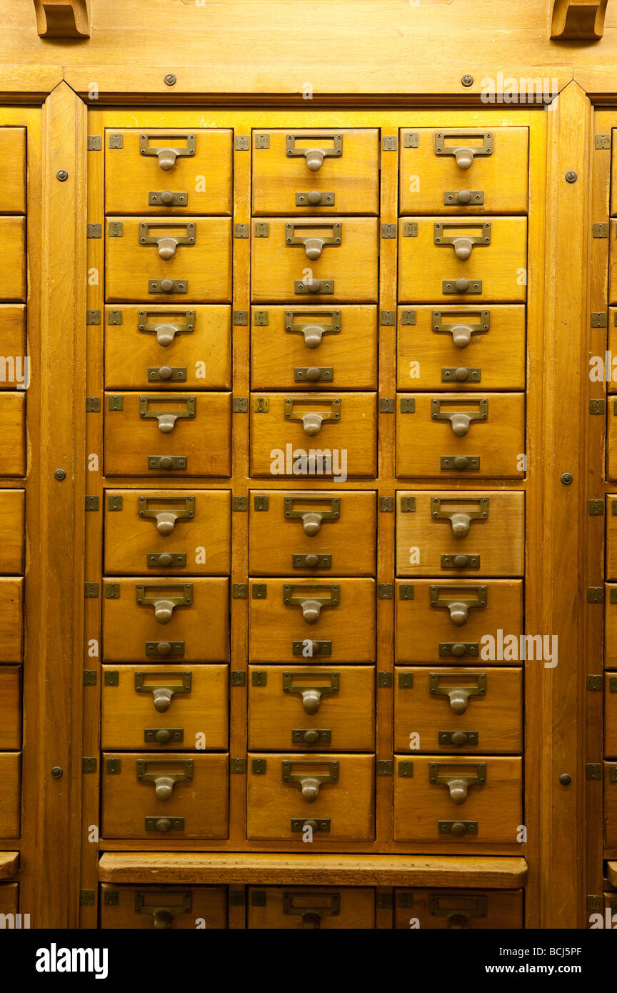 Rows wooden drawers hi-res stock photography and images - Alamy