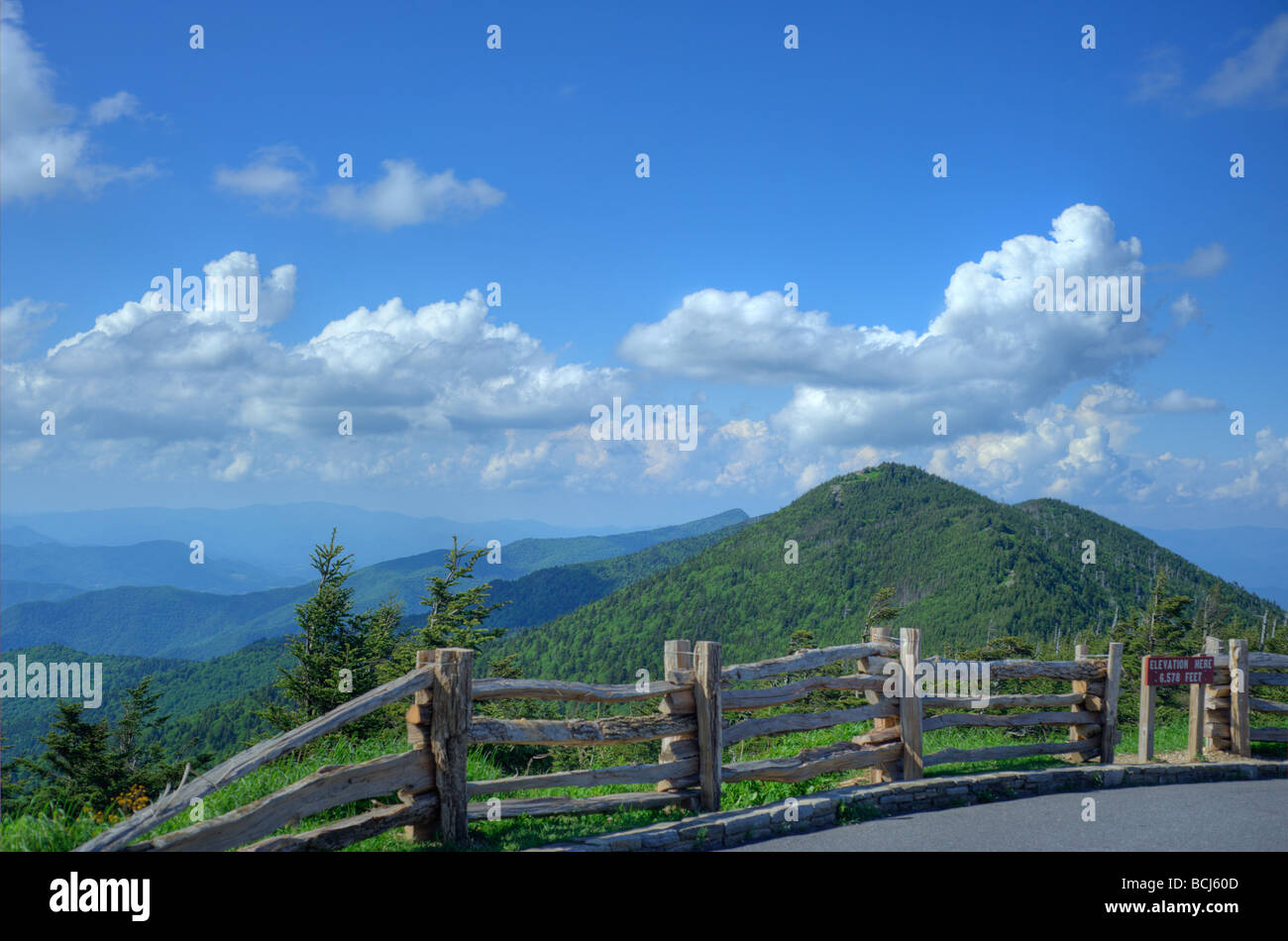 view from Mount Mitchell State Park in North Carolina, USA highest peak ...