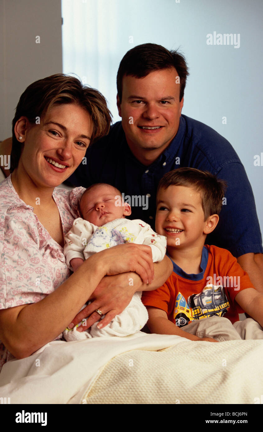 Portrait of Family with Newborn Baby Alaska Stock Photo - Alamy