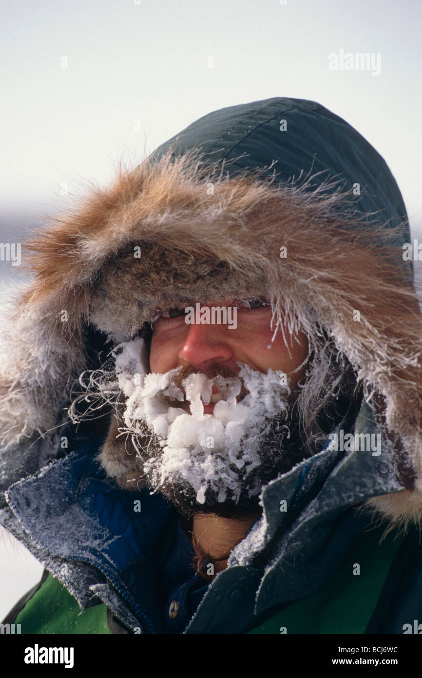 Minnesota Man Beard Frost Cold Musher Close-up Winter Face Stock Photo ...