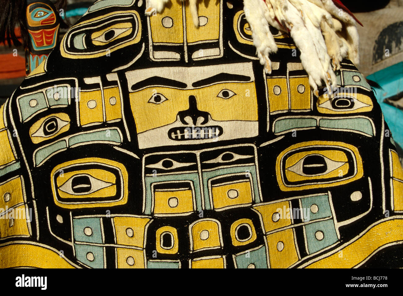 Tlingit Chilkat Dancers in Chilkat Blankets Portrait Stock Photo - Alamy