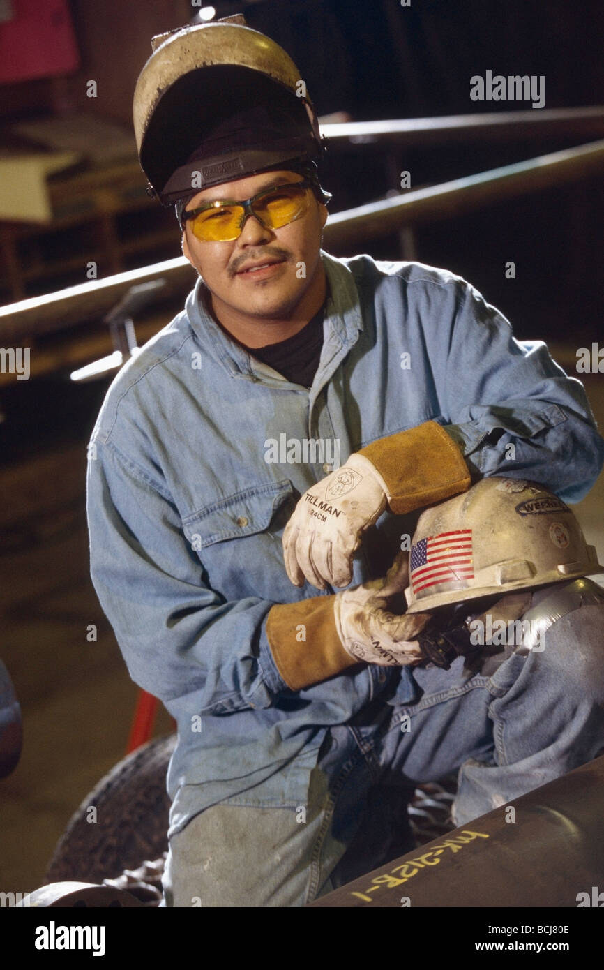 Portrait of Native Alaskan Welder/Construction Worker Stock Photo - Alamy