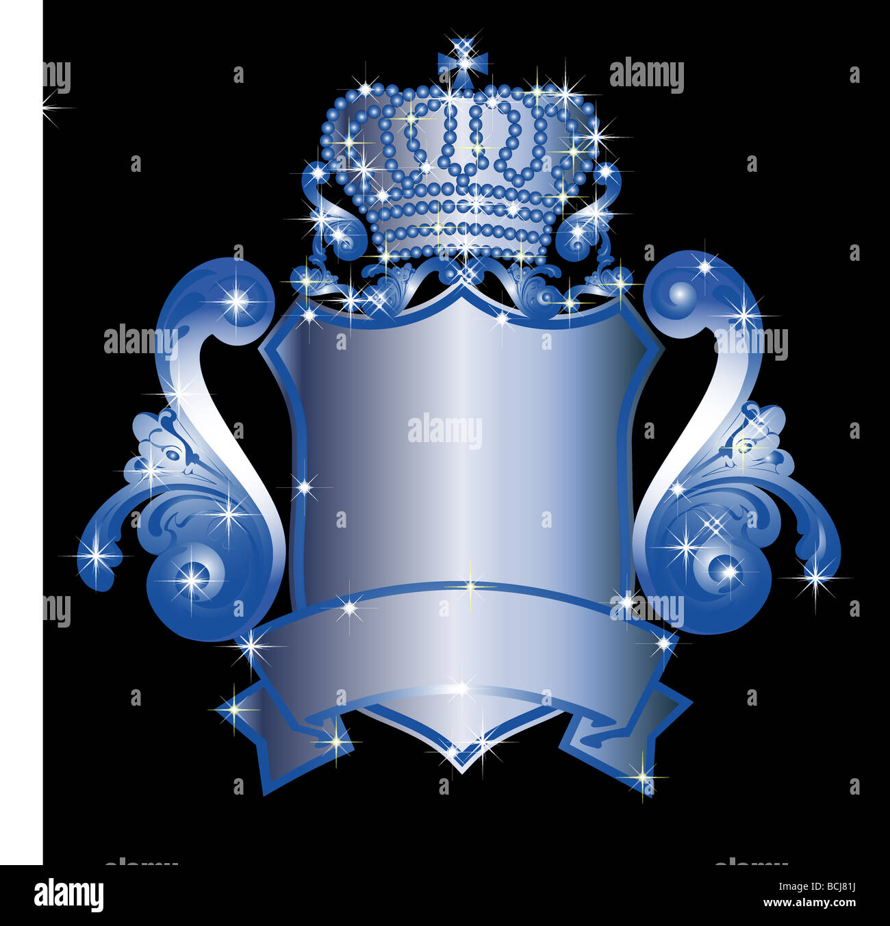 illustration of a blue heraldic shield Stock Photo - Alamy