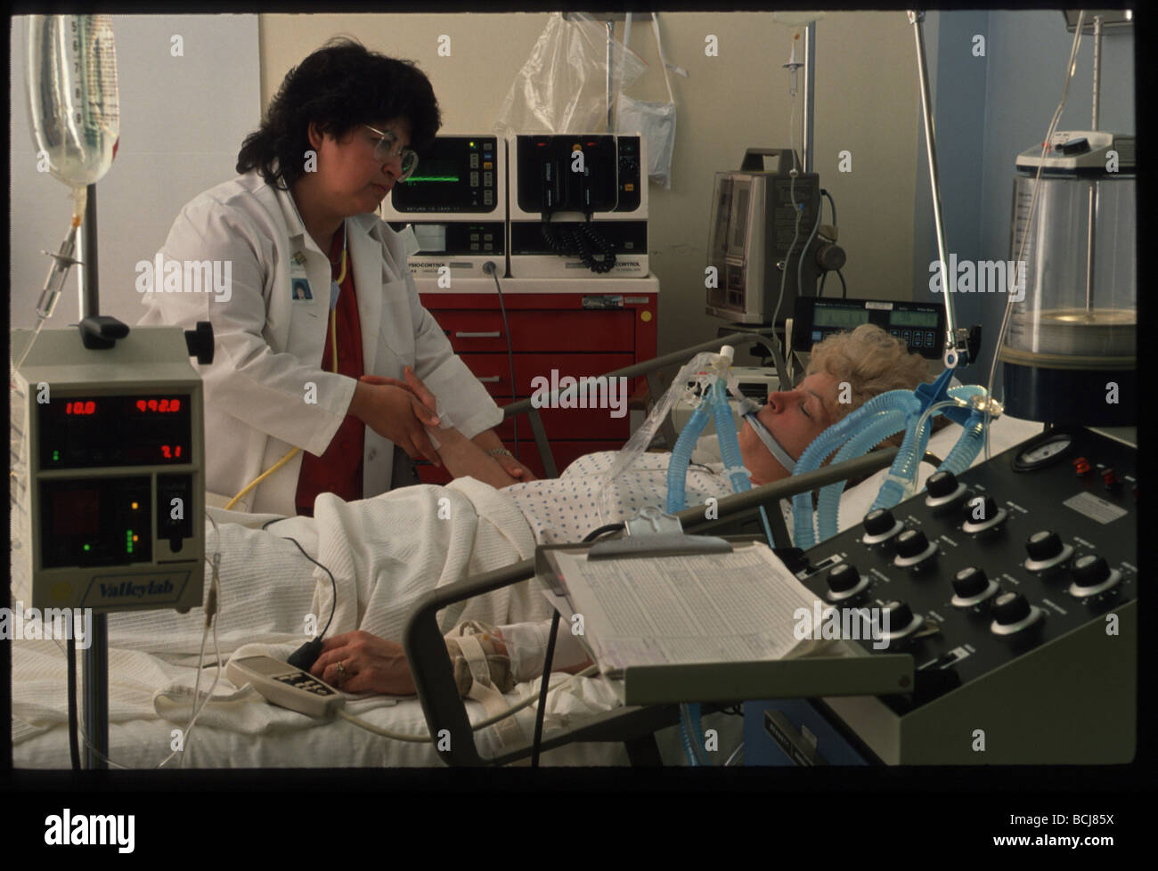 Nurse W/Patient on Respirator Valley Hospital Palmer SC AK Stock Photo ...