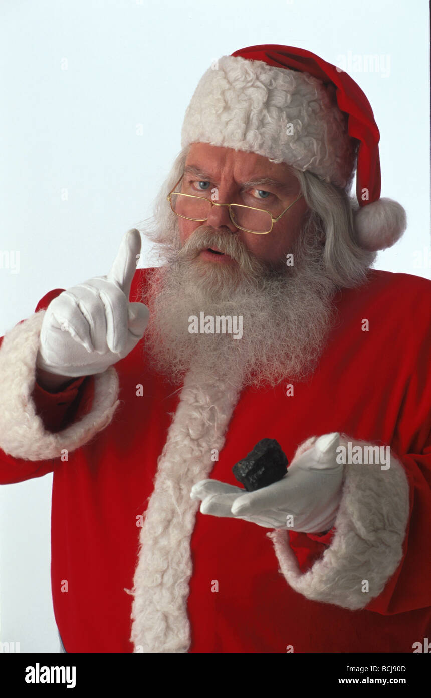 Santa Shaking Finger Studio Portrait Hand Face Beard Glasses Red Hat ...