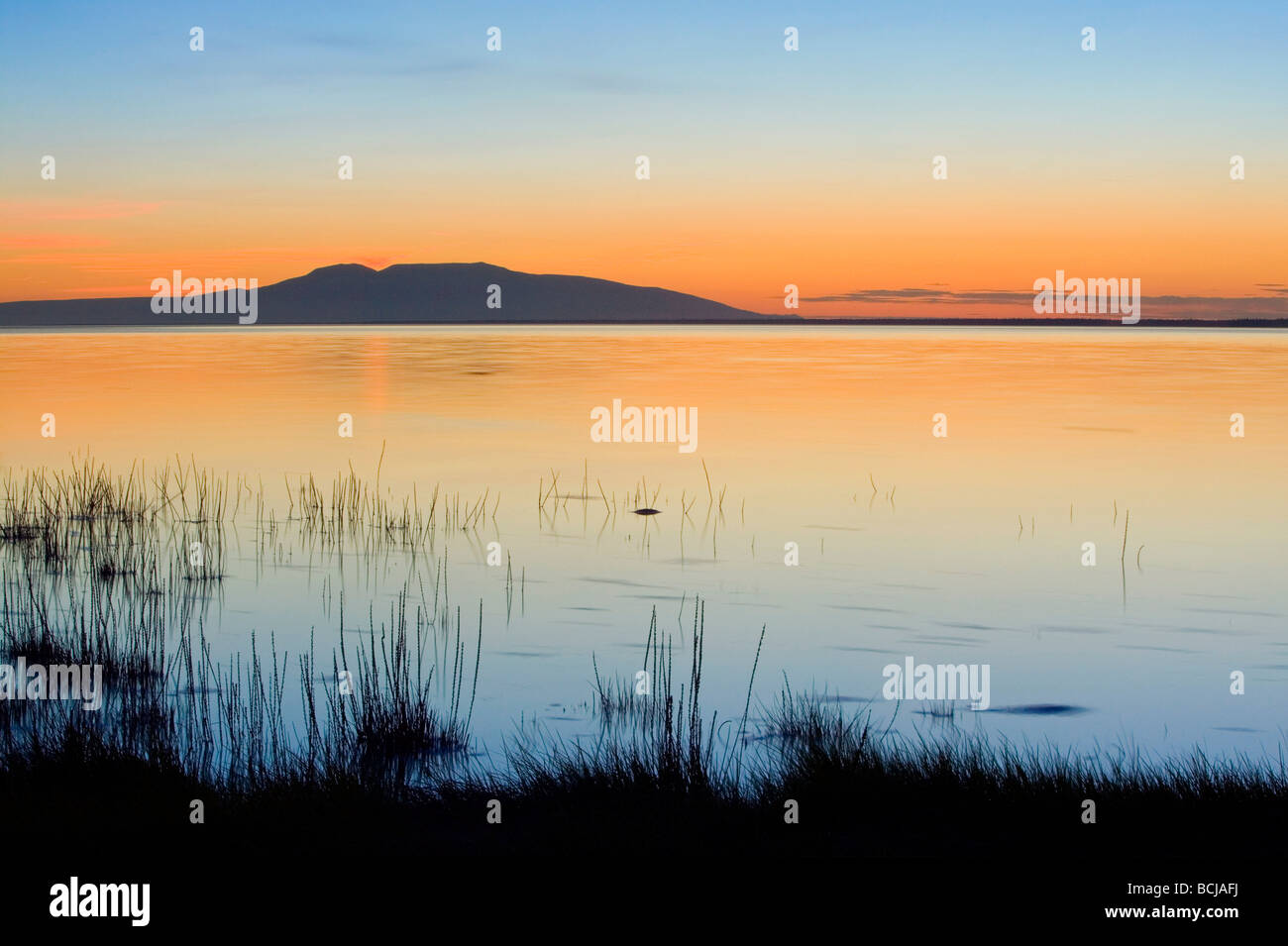 Sunset over Mount Susitna *Sleeping Lady* across Knik Arm Southcentral ...