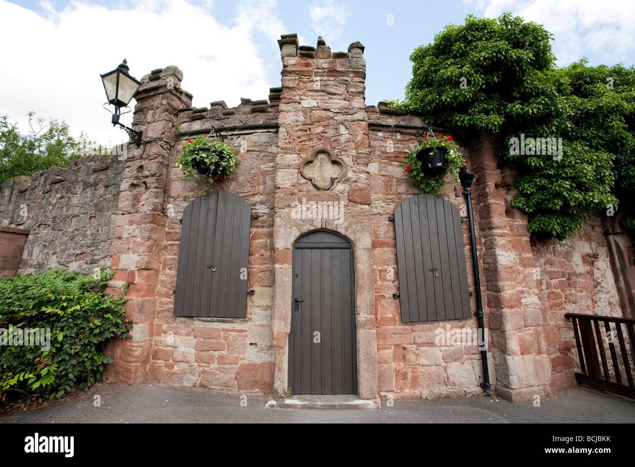 locked door and windows in English castle Stock Photo - Alamy
