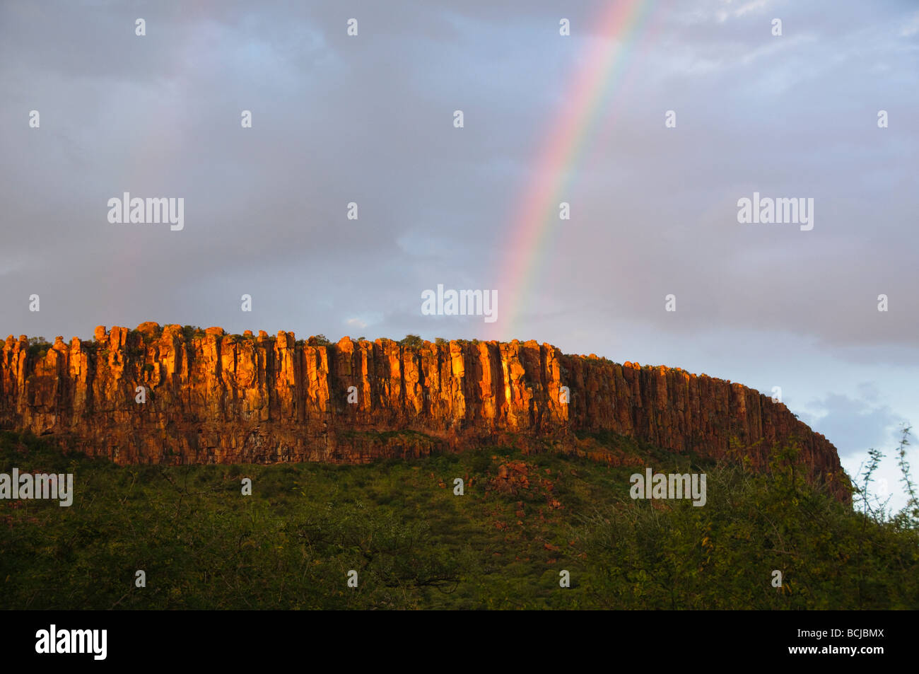 rainbow over Waterberg National Park in Namibia Stock Photo - Alamy