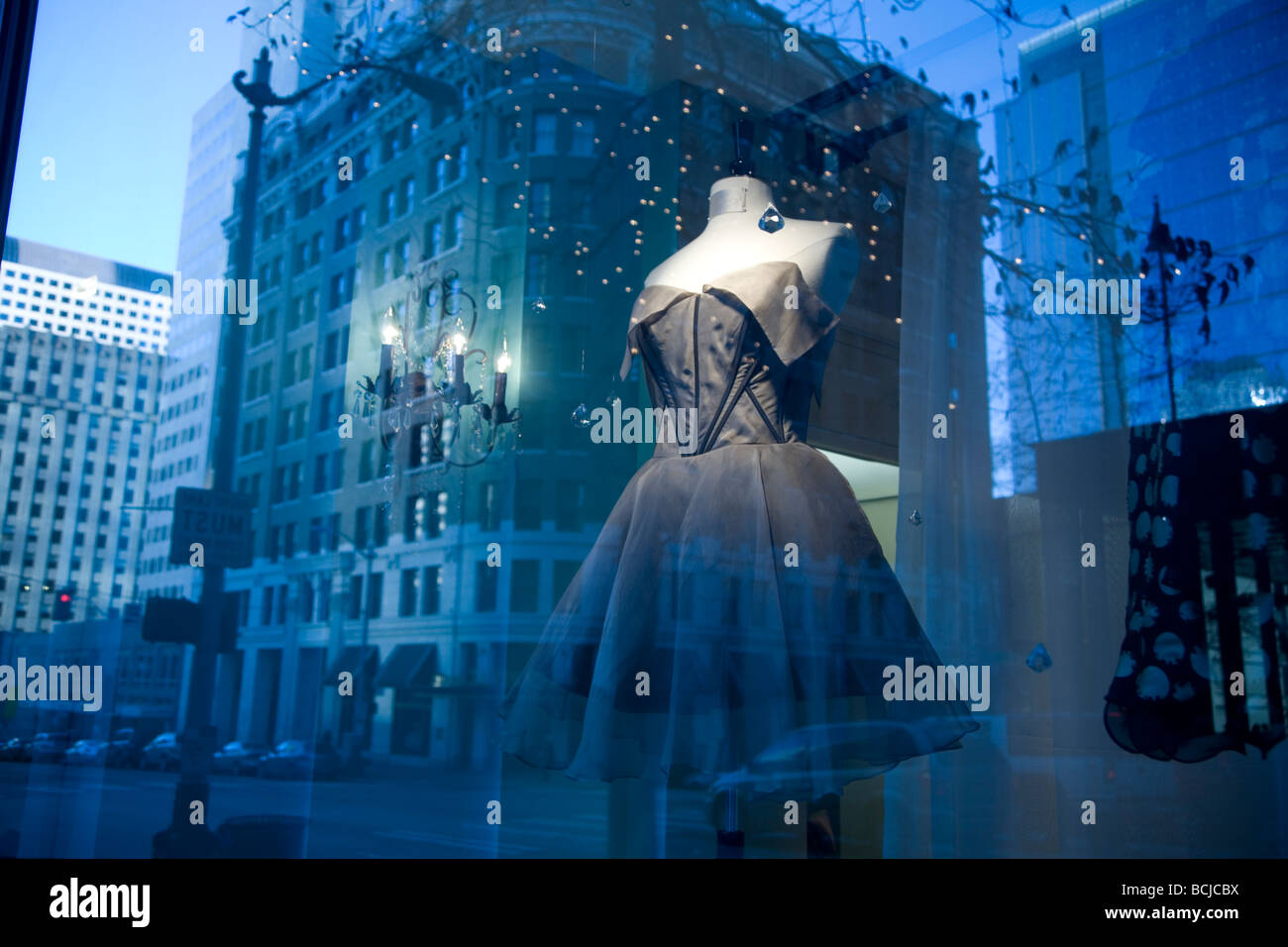 Reflection in a Boutique Window Business District Downtown Seattle ...