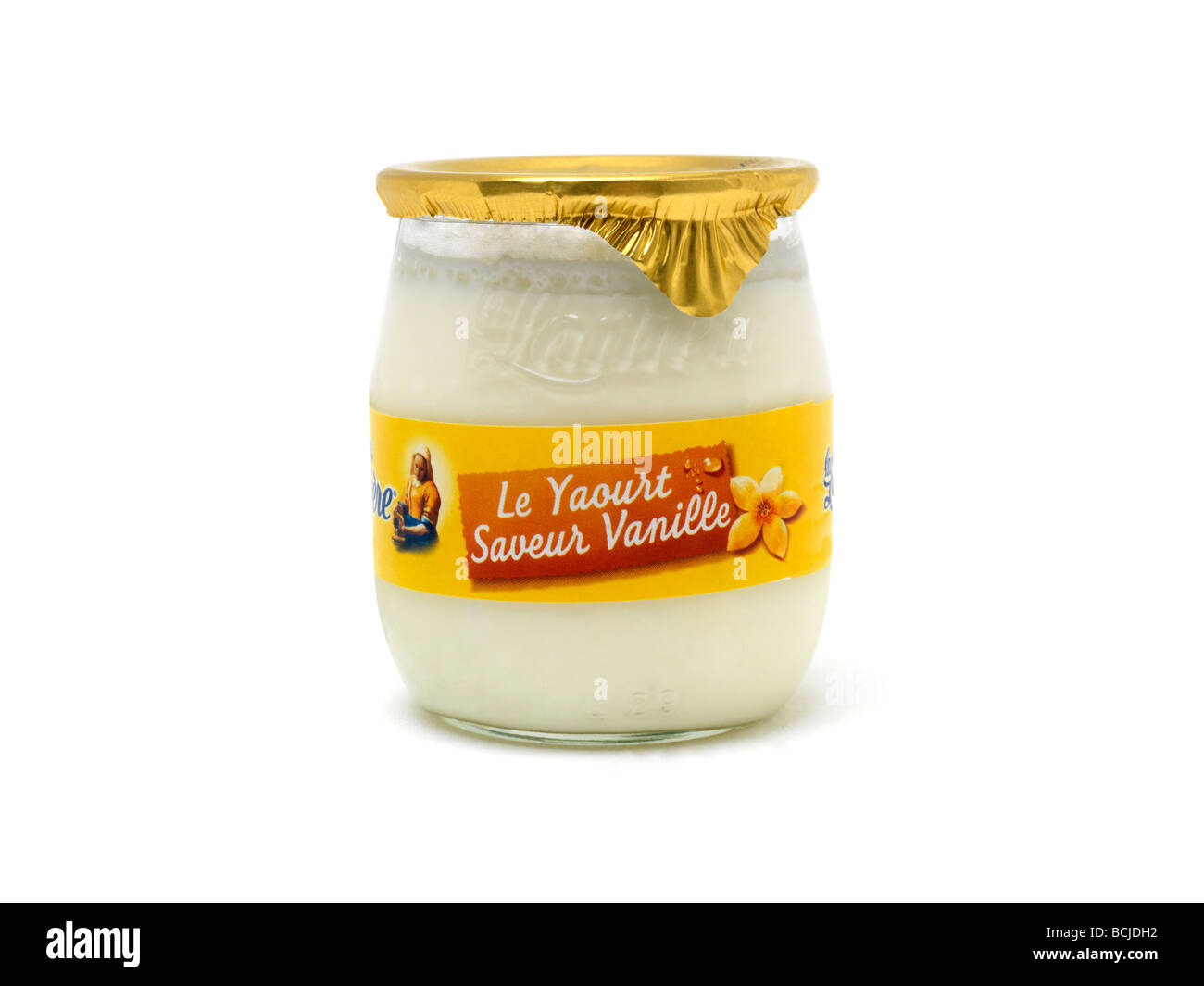French Vanilla Yogurt Le Yaourt Saveur Vanille Stock Photo - Alamy