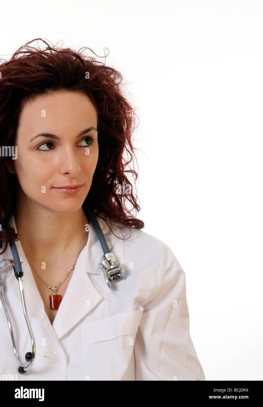 Doctor with stethoscope isolated on white Stock Photo - Alamy