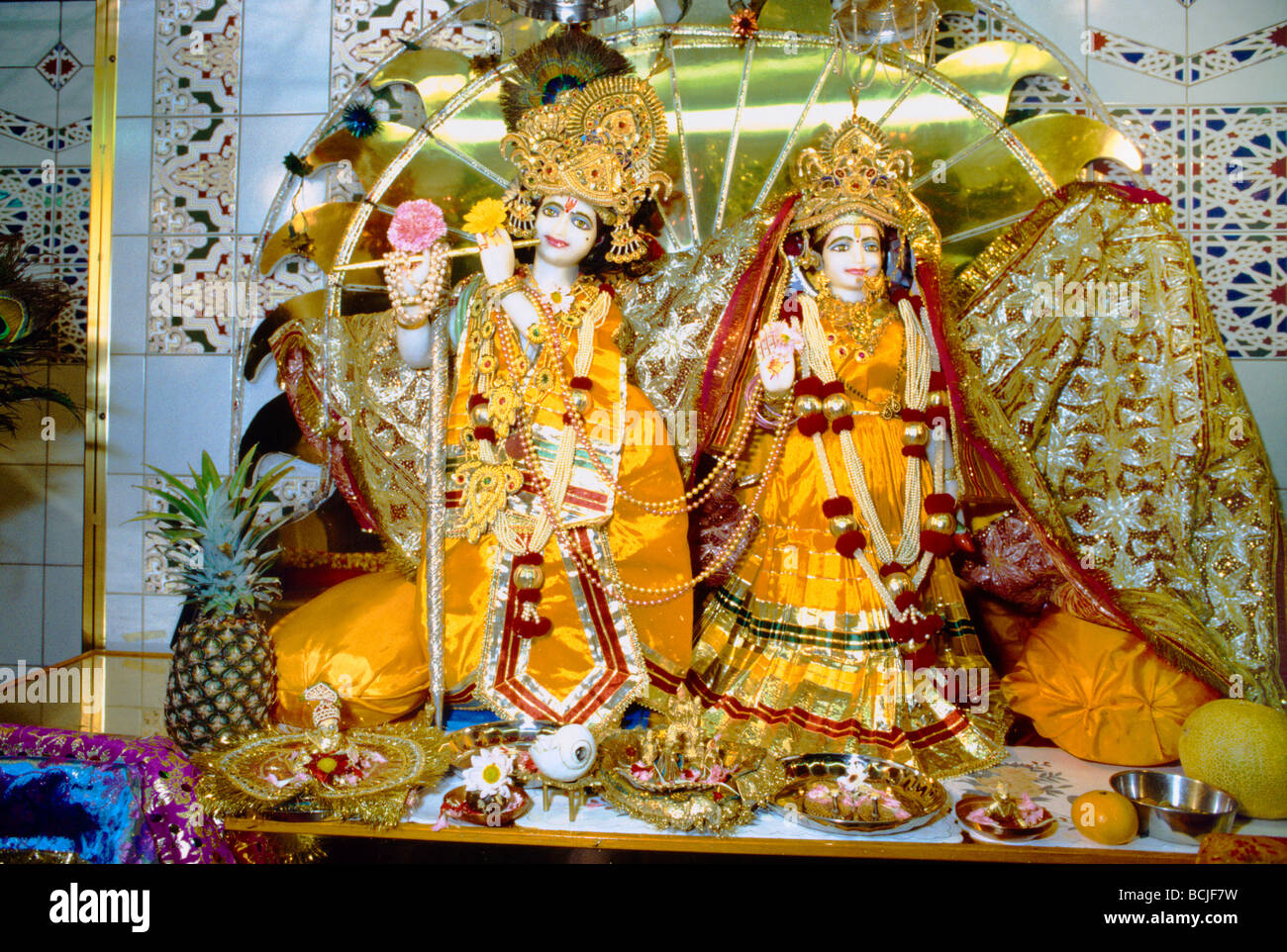 Bradford England Krishna Temple Krishna & Parvati Food Offerings On ...