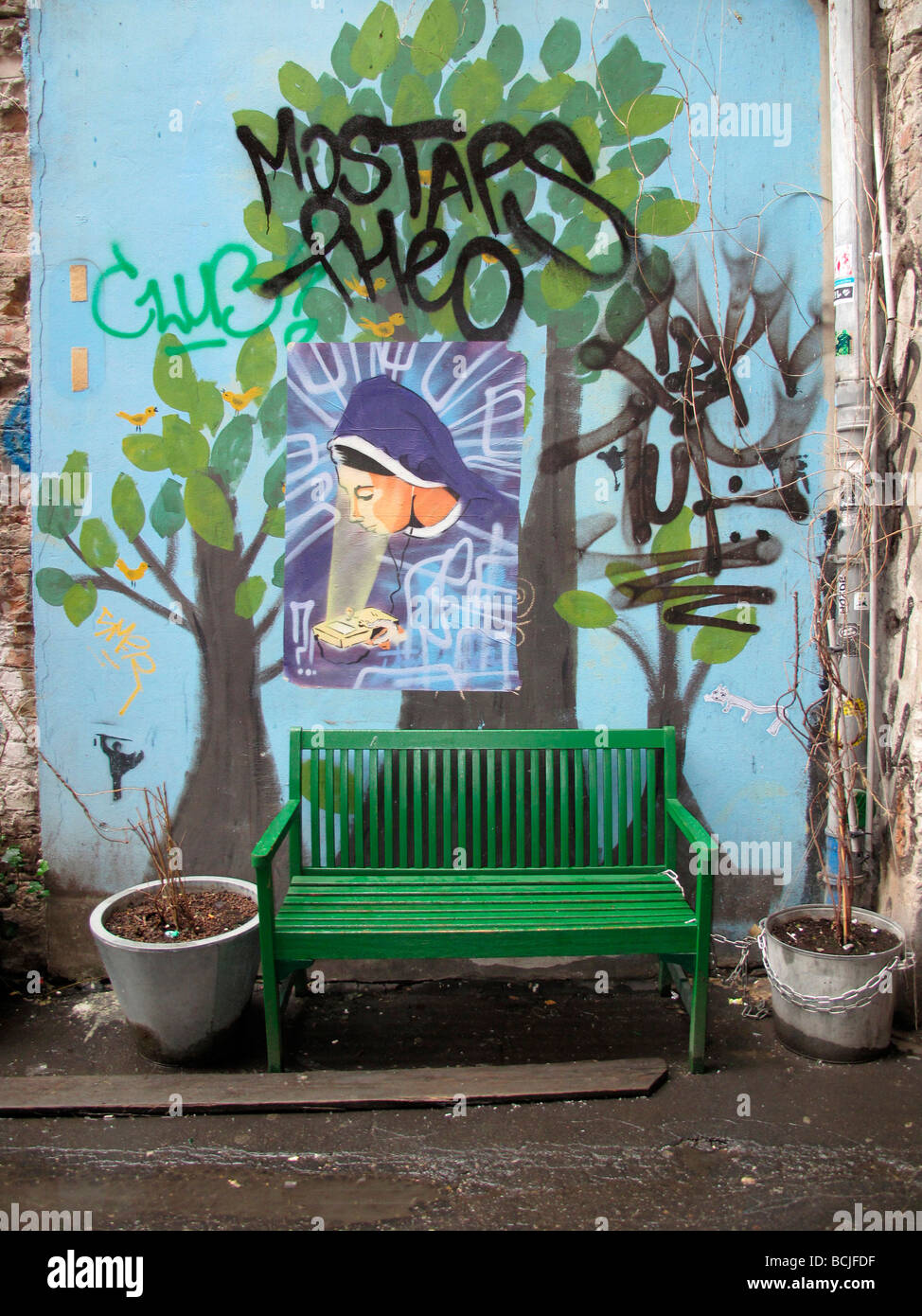 Germany Berlin graffiti and heavy metal sculpture in Jewish area Art ...