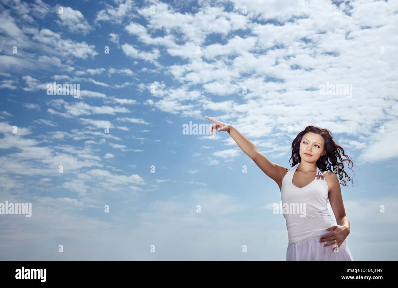 Hand with finger pointing to heaven hi-res stock photography and images ...