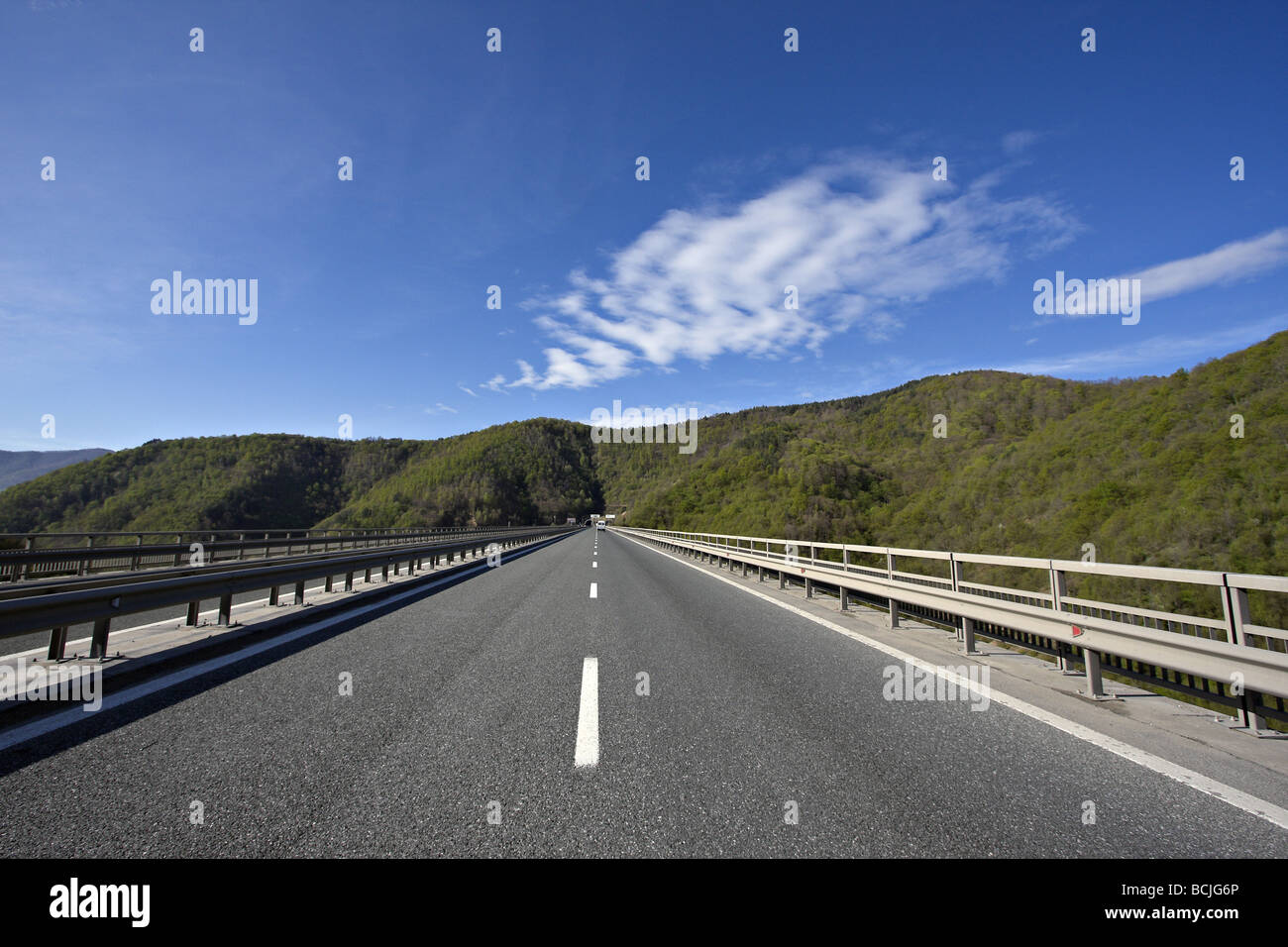 Bulgarian highway with a beautiful sky Stock Photo - Alamy