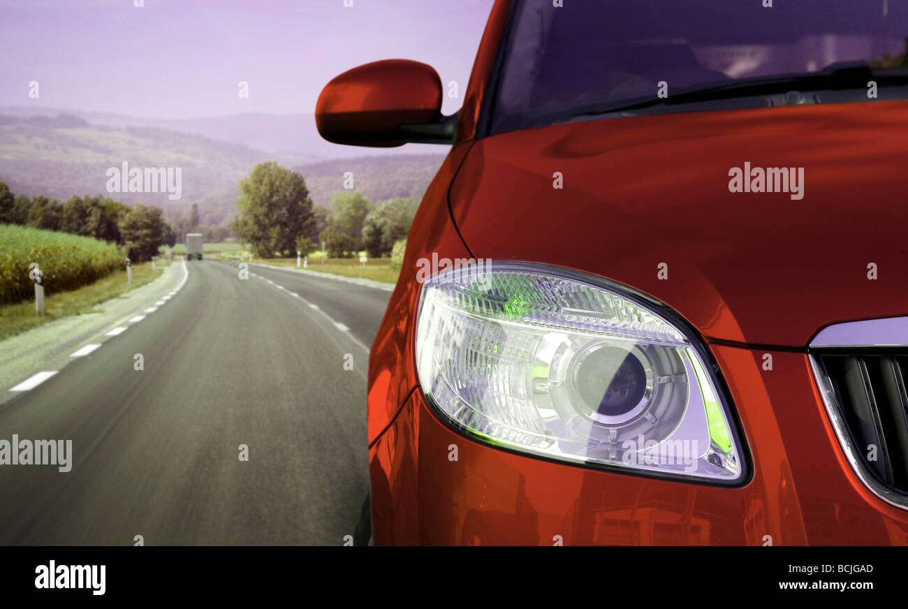 Fast car on the highway Stock Photo - Alamy