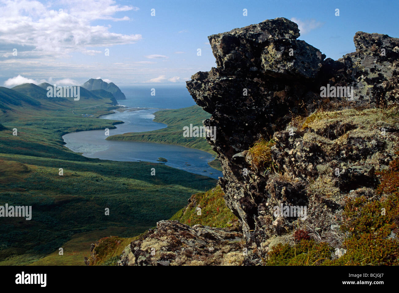 Karluk River & Cape Karluk Aleutian Range Kodiak Isl AK/nSummer Stock ...