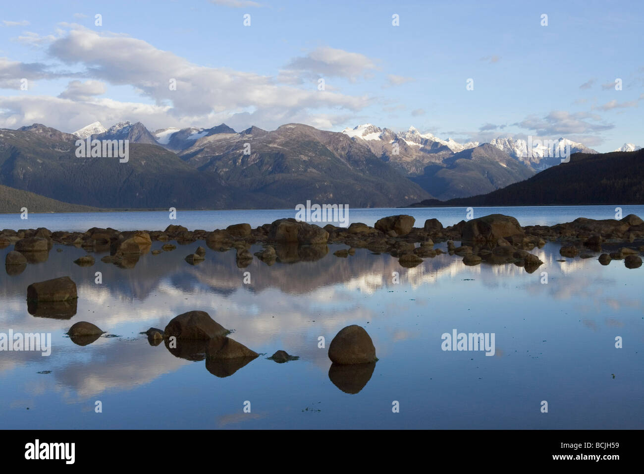 Portage Cove w/Coast Mtns & Chilkat Inlet SE AK Autumn Stock Photo - Alamy