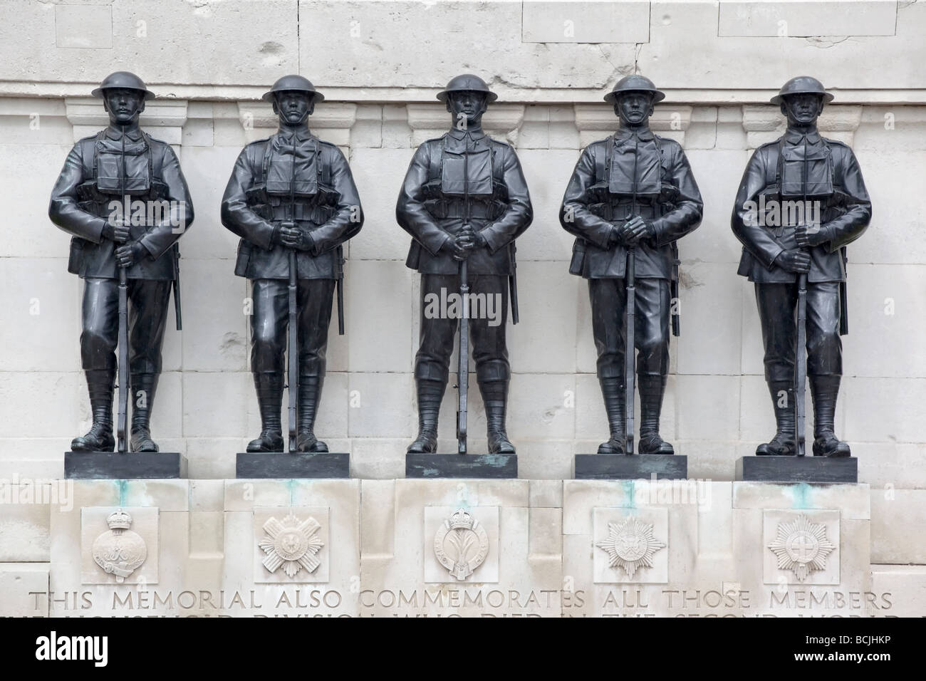 The individual guards statues on the Guards memorial in Horse Guards ...