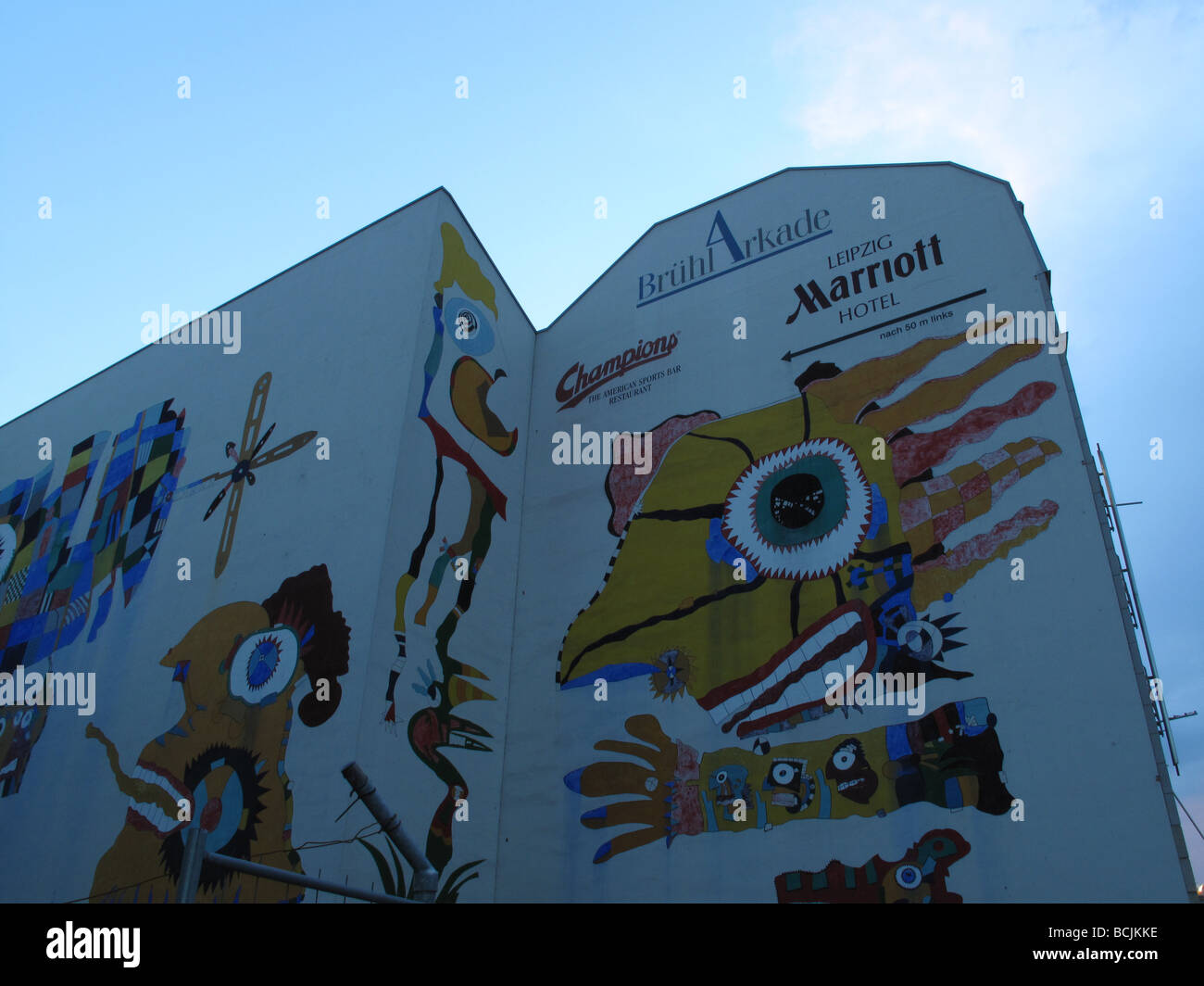 Saxony Leipzig old town graffiti on wall in Germany May 09 Stock Photo ...