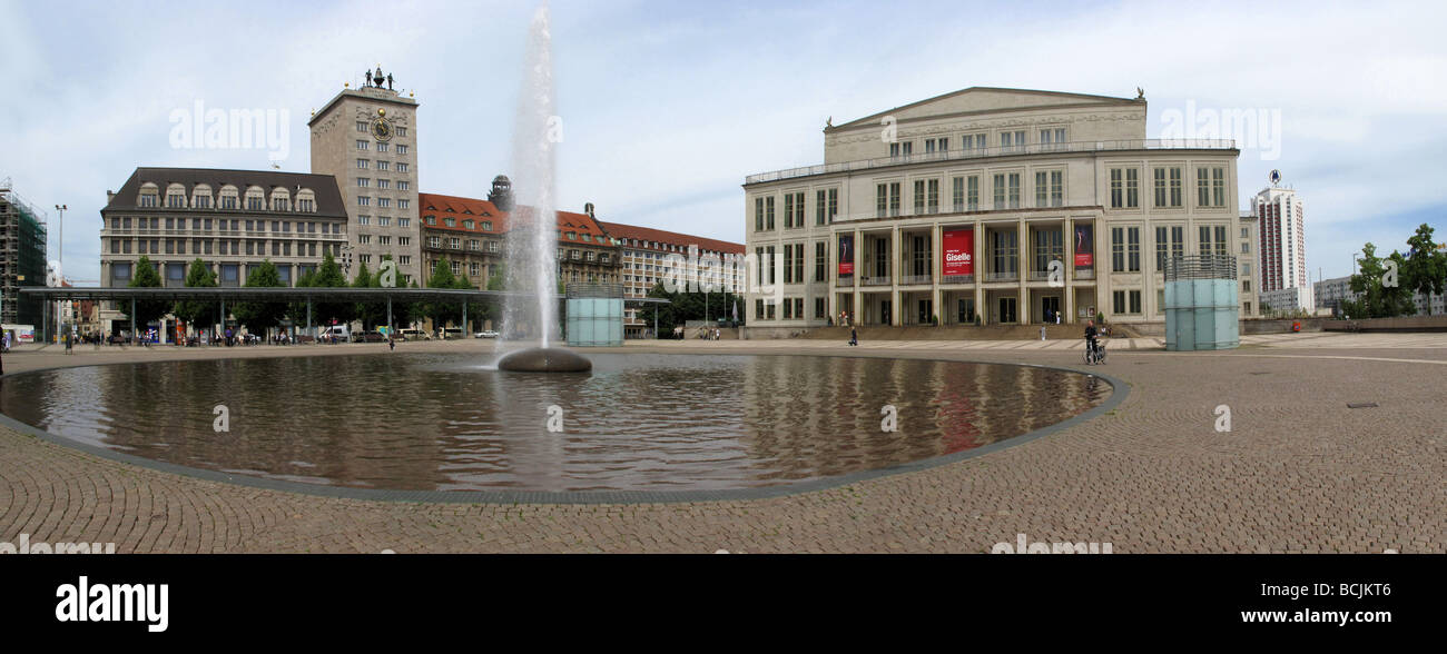 Saxony Leipzig Opera House in Augustusplatz in Germany May 09 Stock ...