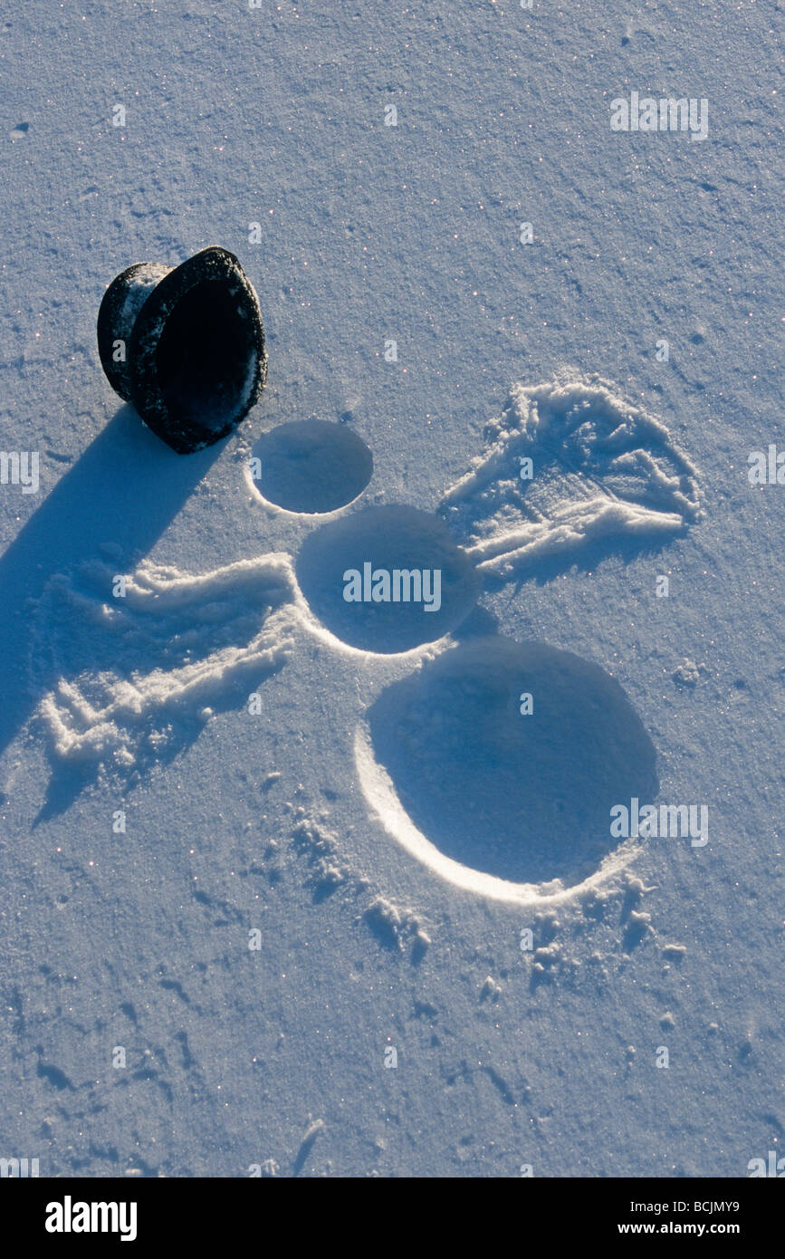 Snowman's Snow Angel Alaska Winter Stock Photo - Alamy