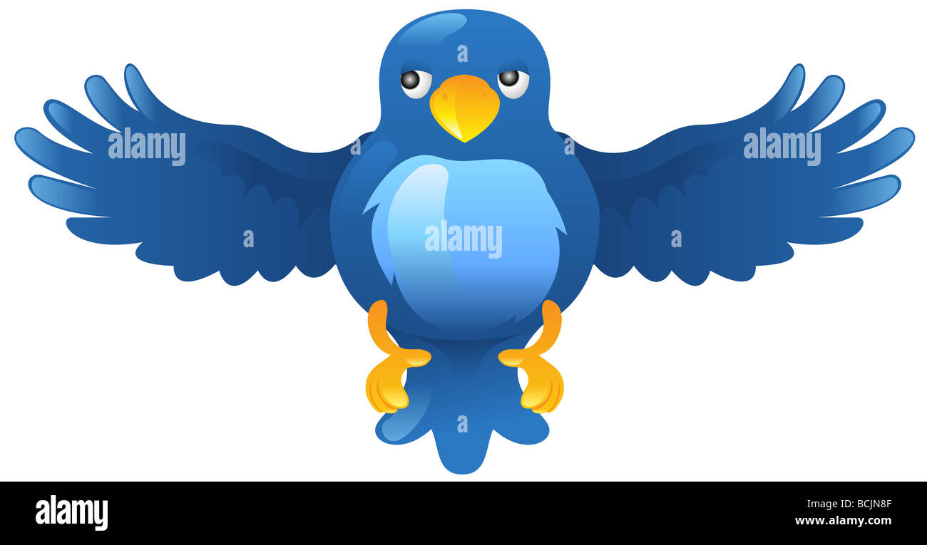 A tweet twitter blue bird bluebird icon or symbol Stock Photo - Alamy