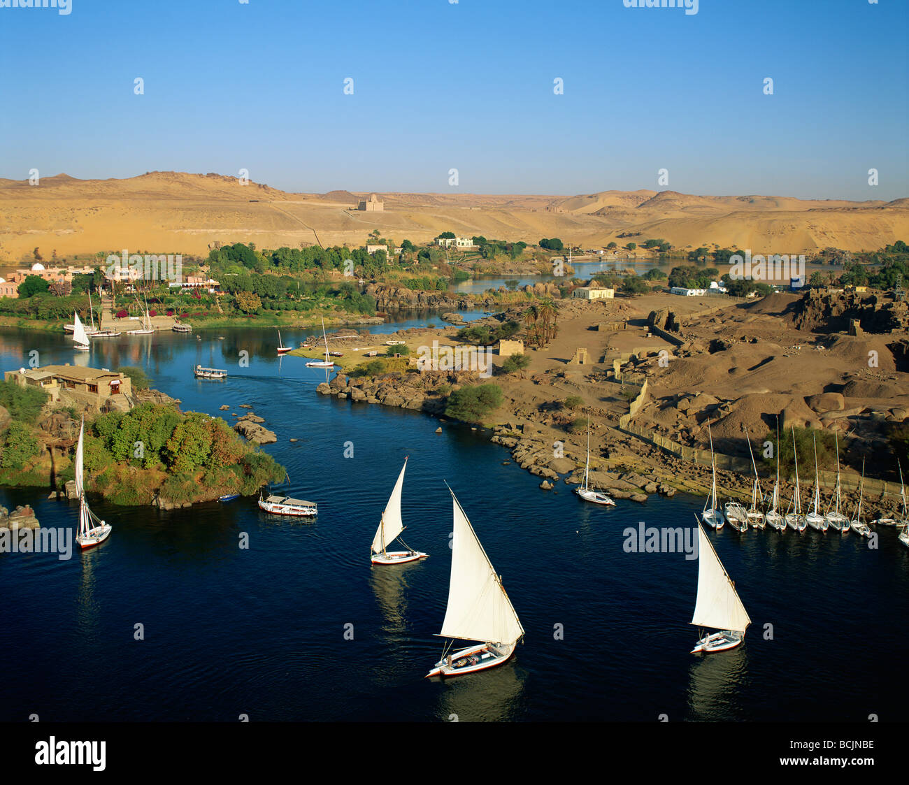 Egypt, Aswan, Felucca on the Nile Stock Photo - Alamy