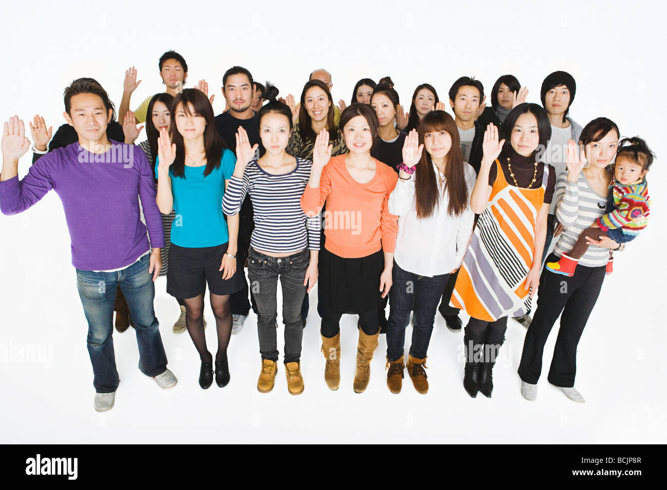 Crowd waving hi-res stock photography and images - Alamy