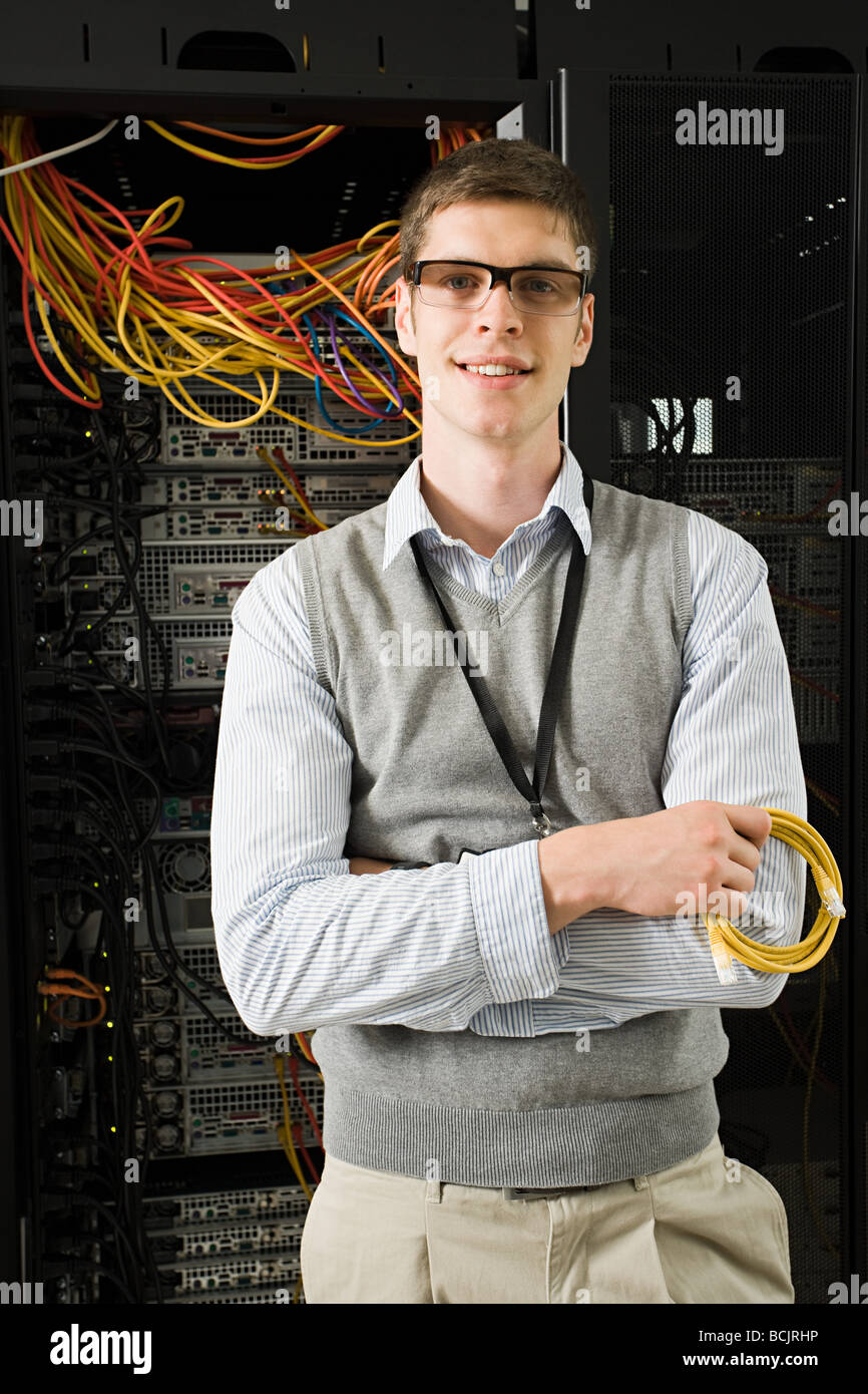 Portrait of a male computer technician Stock Photo - Alamy