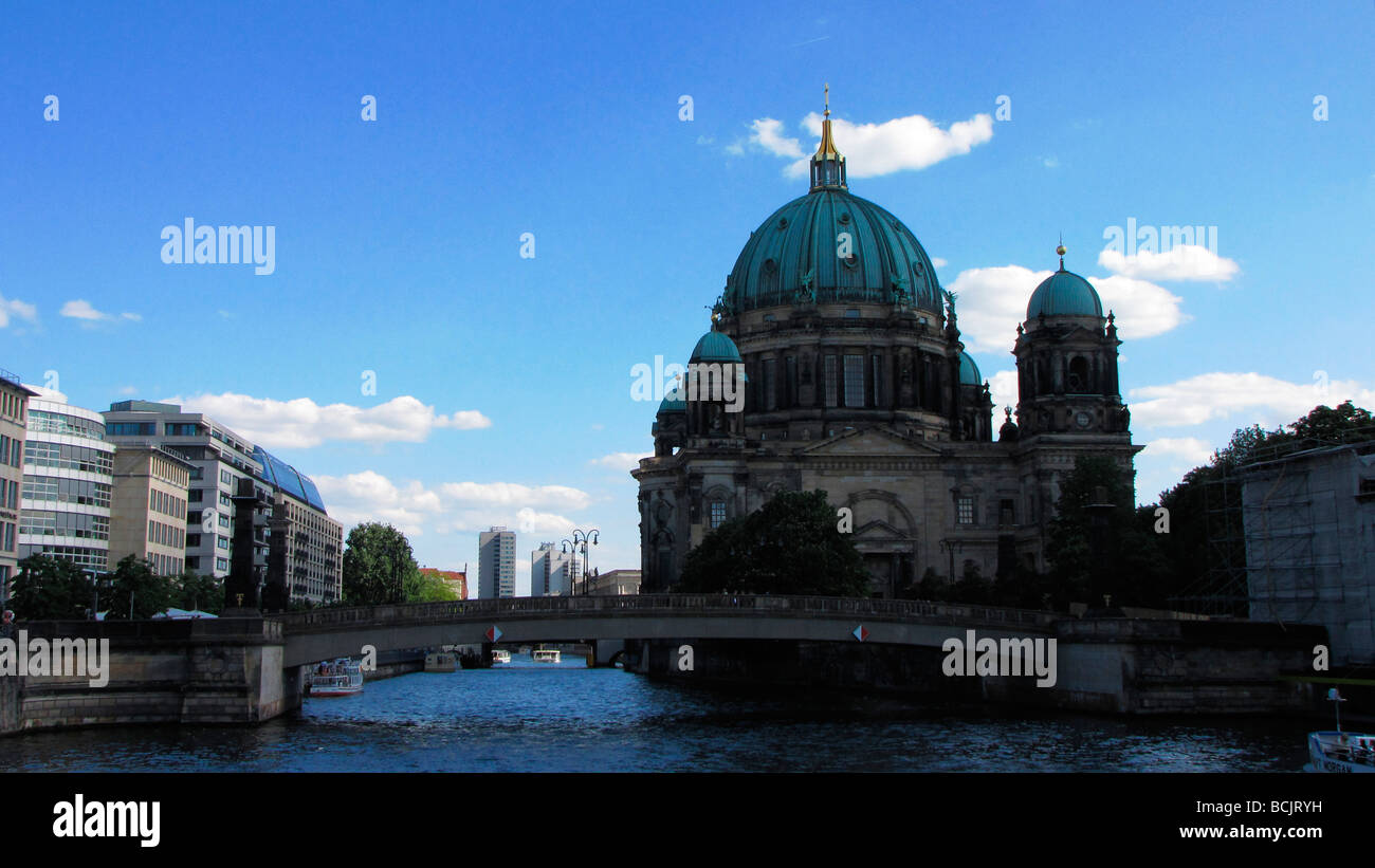 Germany Berlin Canal Spree promenade and Cathedral Stock Photo - Alamy