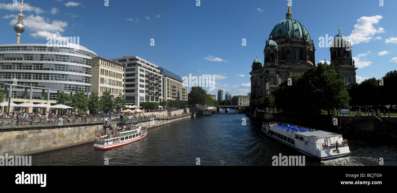 Germany Berlin Canal Spree promenade and Cathedral Stock Photo - Alamy