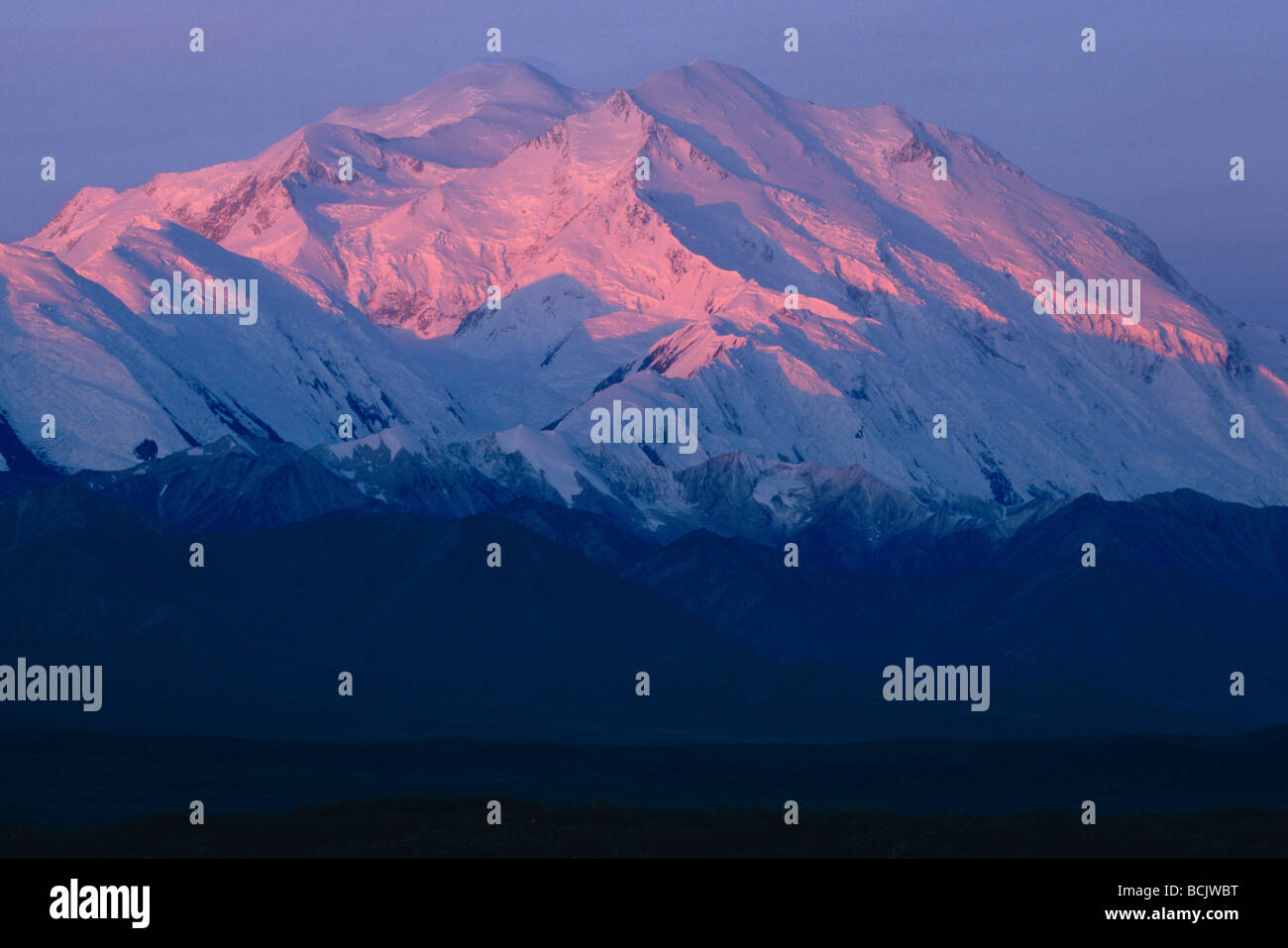 Alpenglow Illuminates Mount Mckinley @ Dawn, Denali National Park ...