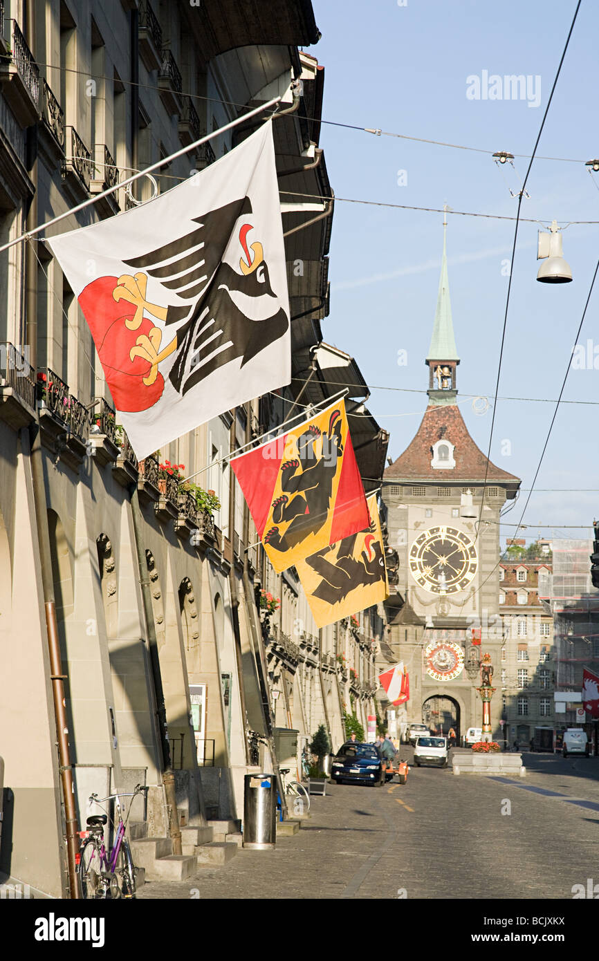 Swiss flags street hi-res stock photography and images - Alamy