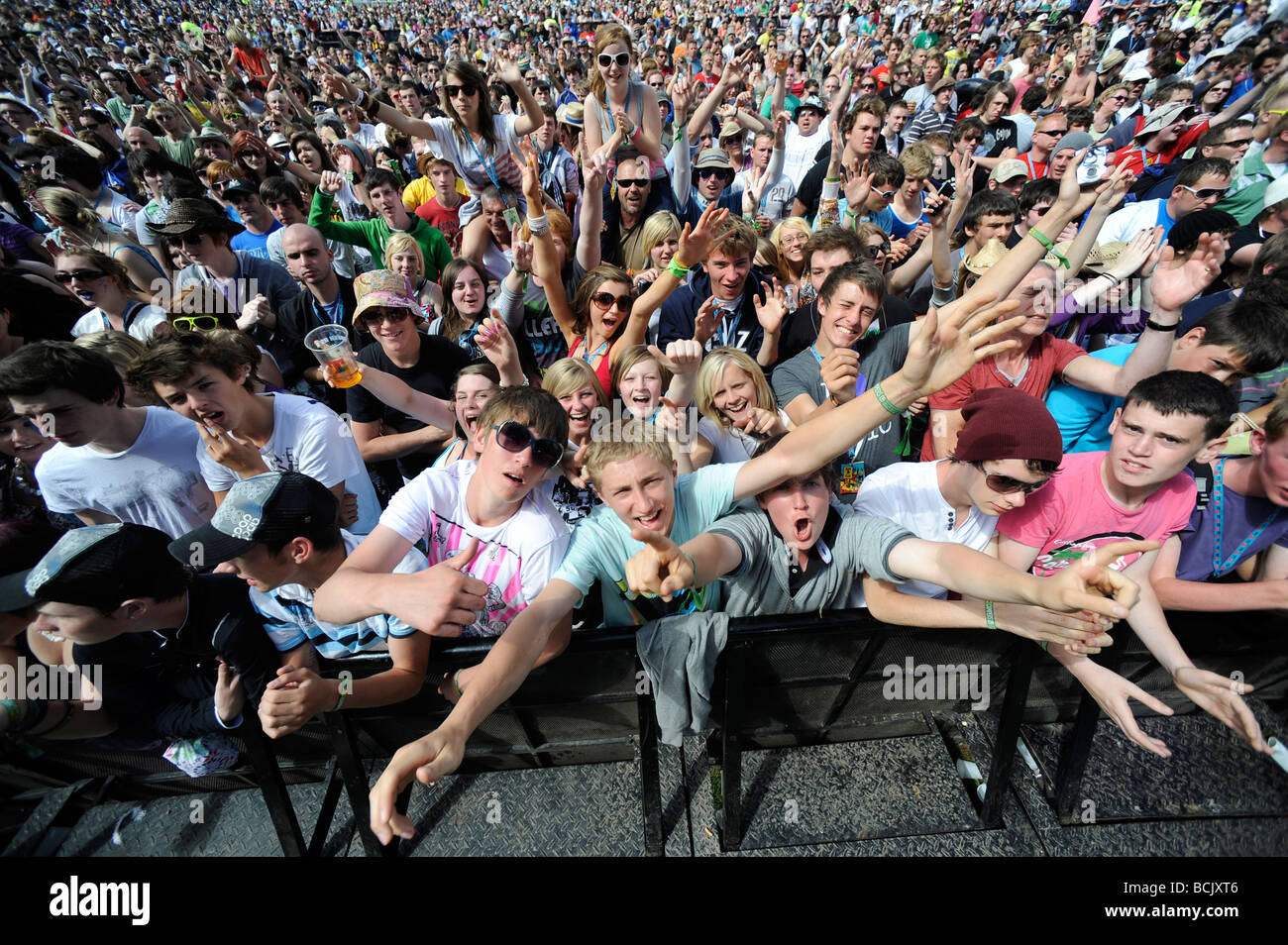 Fans at an outdoor Music festival Stock Photo - Alamy