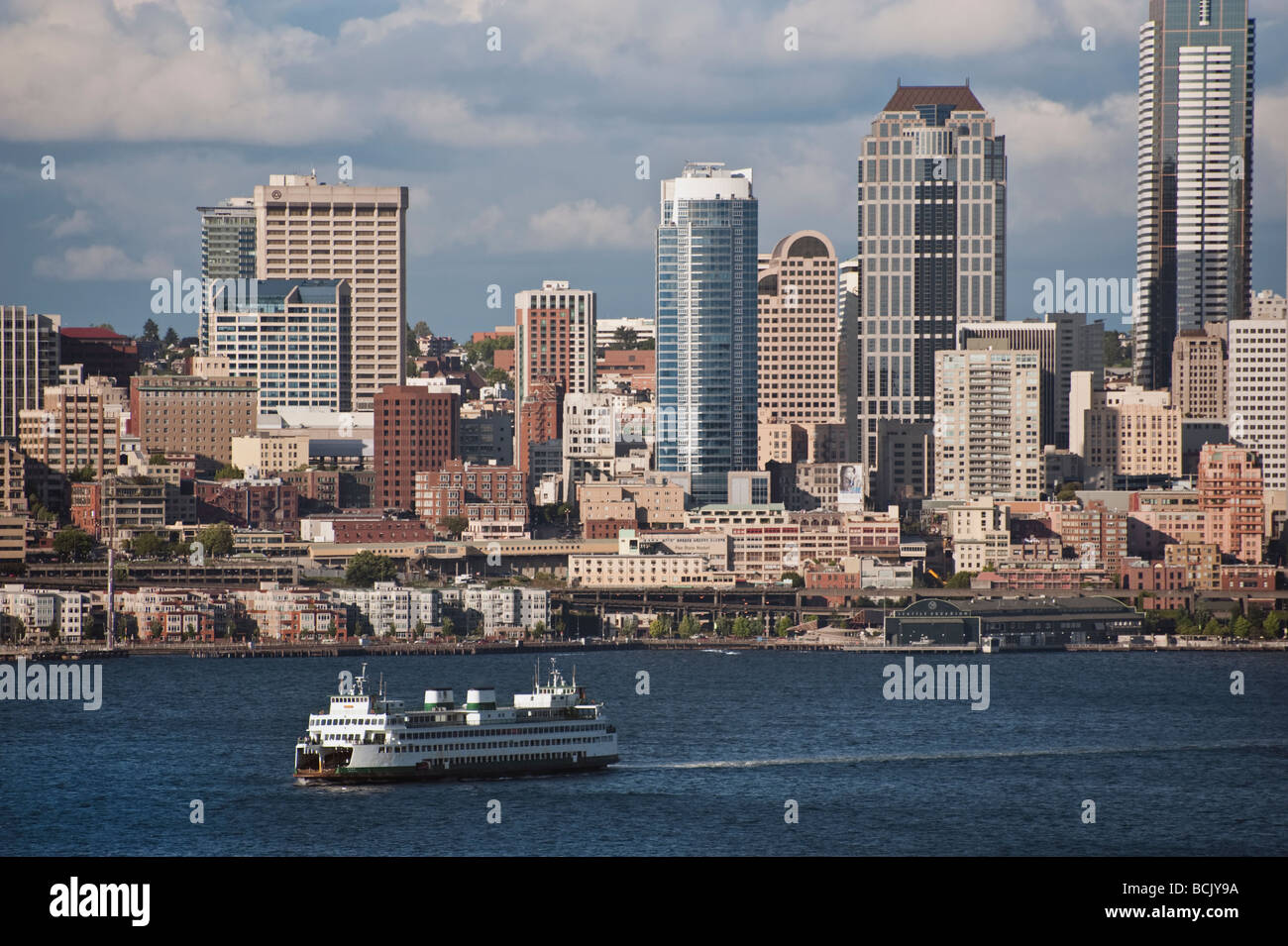 The city of Seattle rests on Elliott Bay in the Puget Sound area of ...