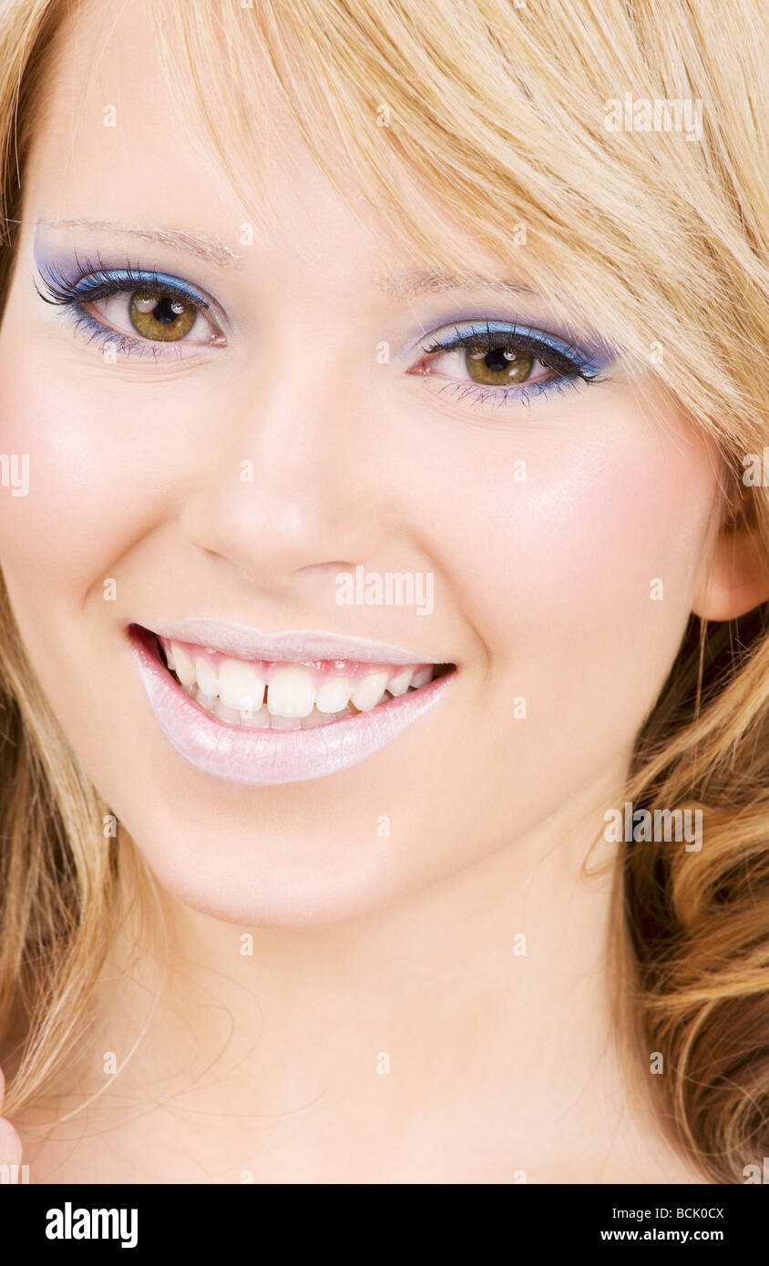 bright closeup picture of lovely girl face Stock Photo - Alamy