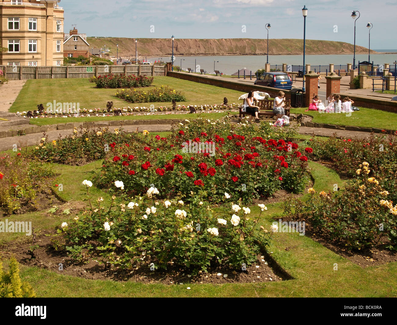 Northcliffe Gardens Bay and Brigg at Filey Yorkshire UK Stock Photo - Alamy