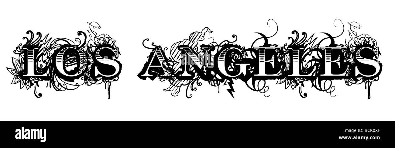 Los angeles name Black and White Stock Photos & Images - Alamy
