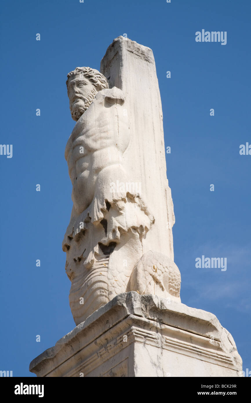 Restored statue of one of the Tritons and Giants of the Gymnasium, the ...
