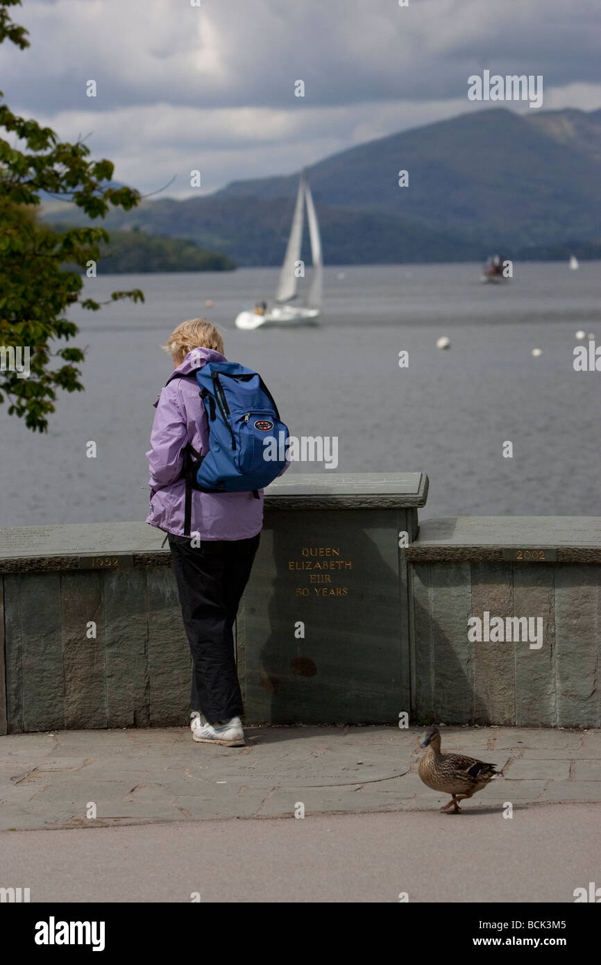 Lakeland stone plinth giving information re the view up the Lake ...